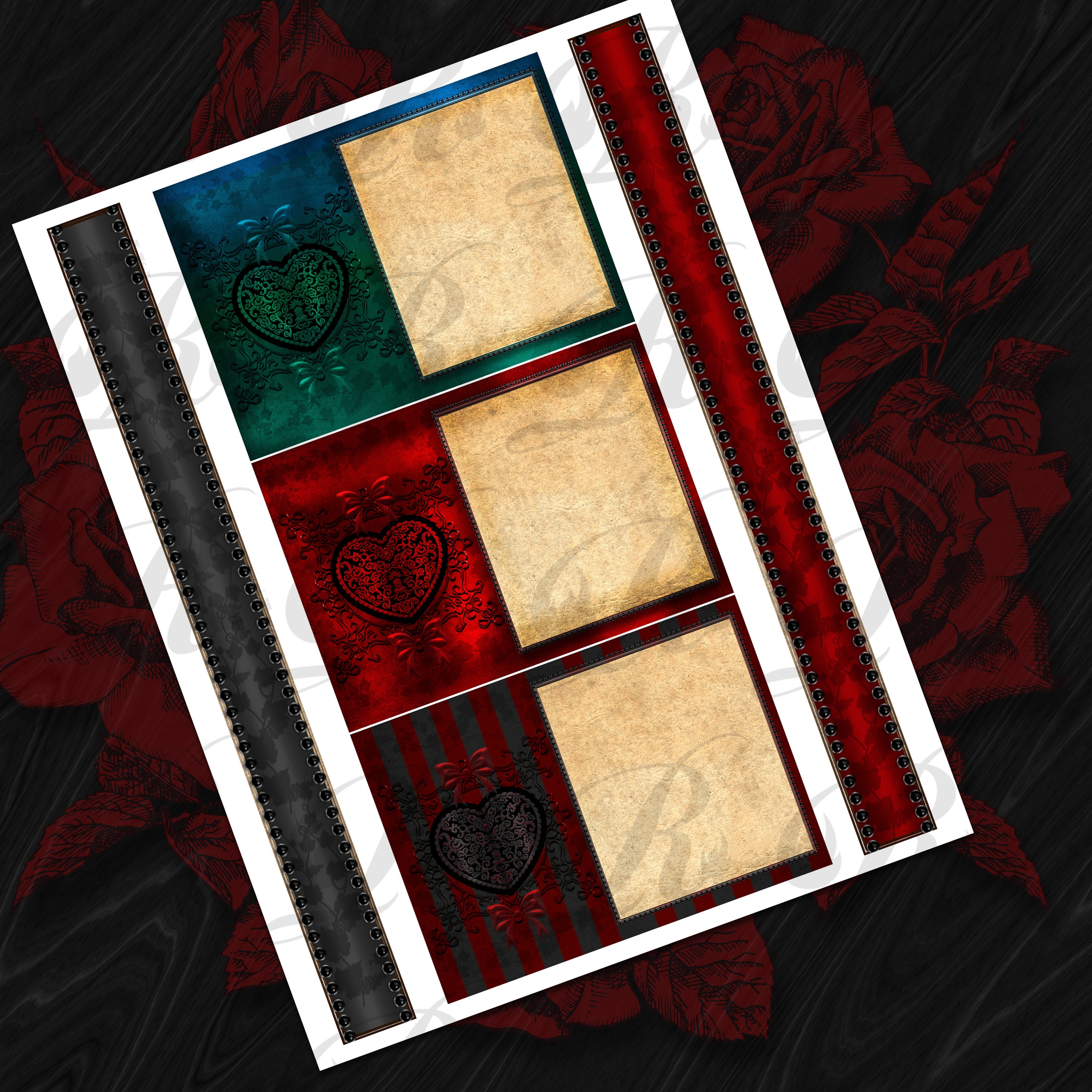 Gothic Note Card Set for Use in Junk Journals or Bullet Journals. Goth ...