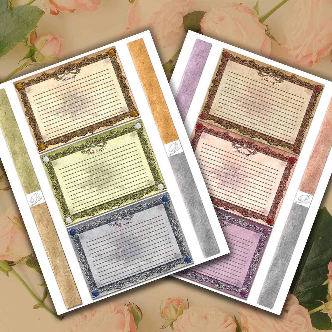 Victorian Vintage Note Card Set for Use in Junk Journals or Bullet ...