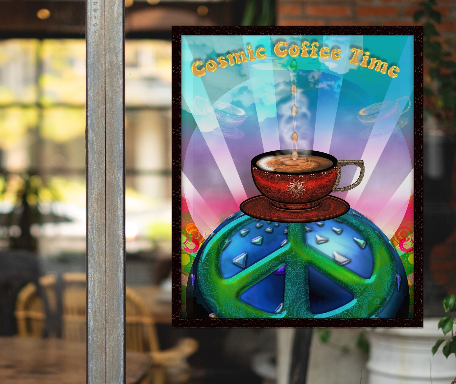 Psychedelic Coffee Art Print, Boho Kitchen Decor (digital Download) - Etsy