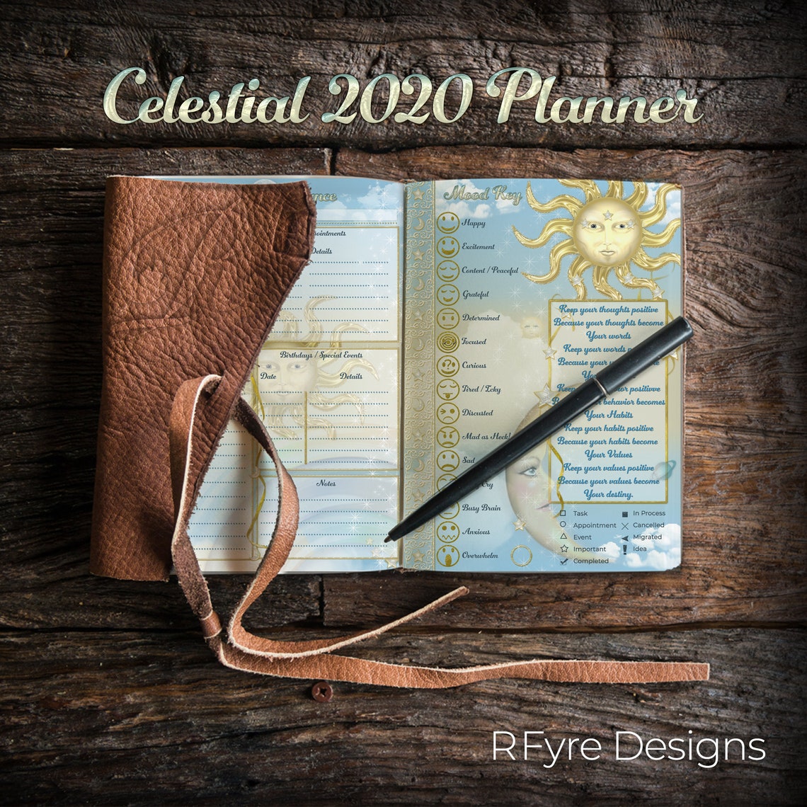 Celestial Daily Planner Vintage Printable Planner pages | Etsy