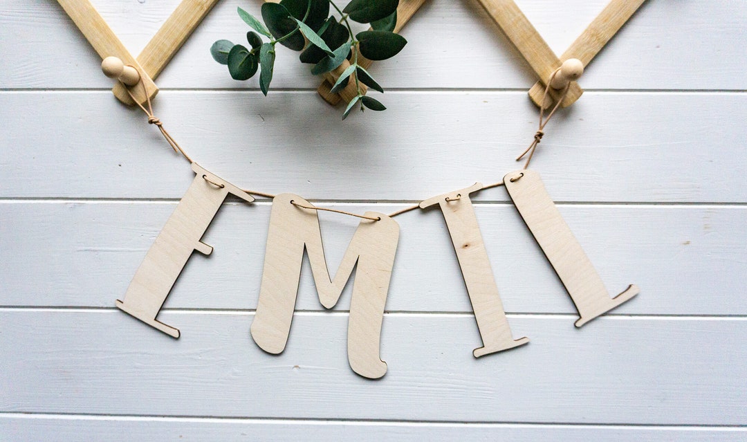 Name Garland Made of Wood 15cm High Wooden Letters for the Children's ...