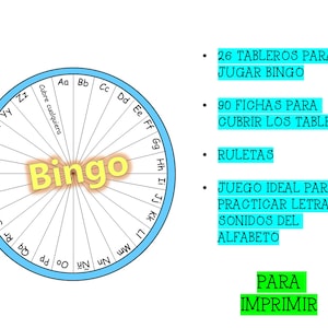Printable Bingo Del Alfabeto | El Alfabeto | Spanish for Kids | Games ...