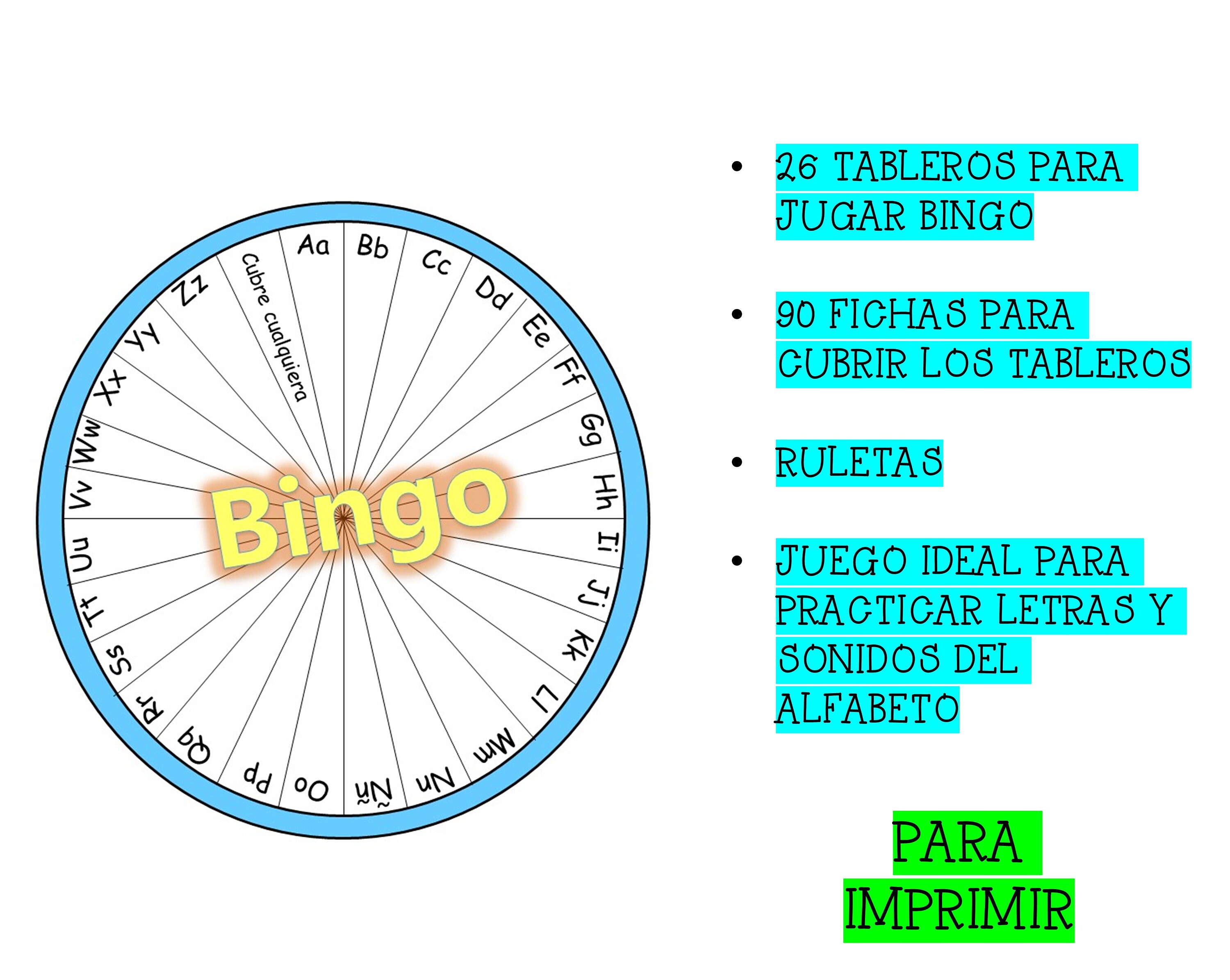 Printable Bingo Del Alfabeto | El Alfabeto | Spanish for Kids | Games ...