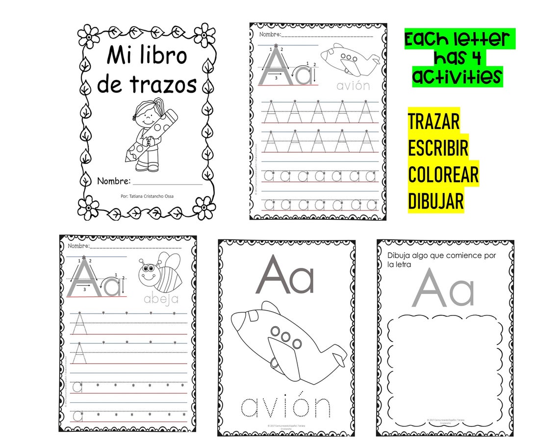 Printable Spanish Alphabet Tracing Worksheets | Trazado Del Alfabeto ...