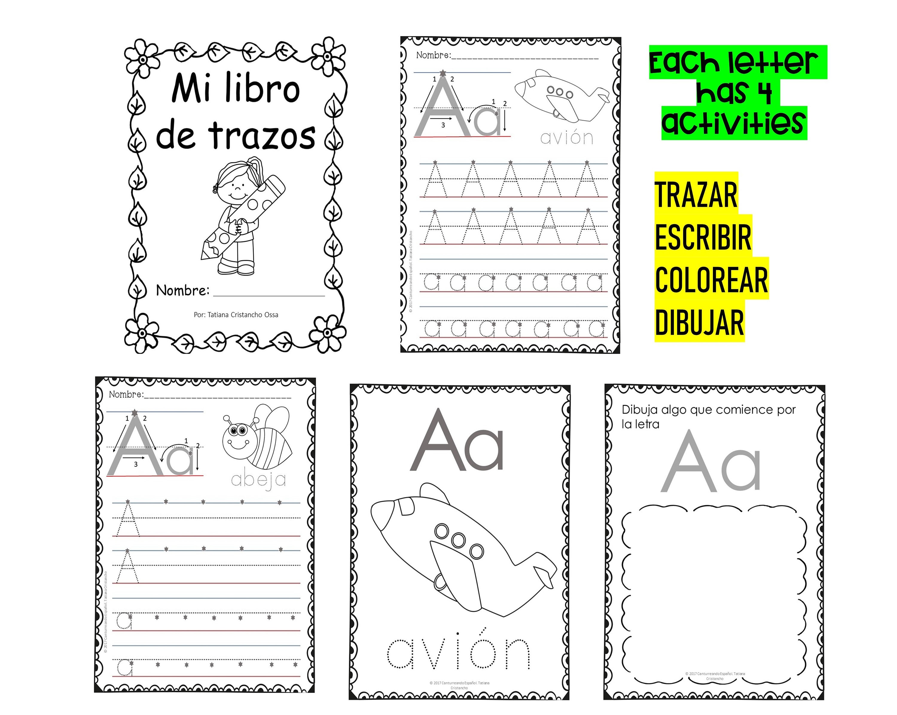 Printable Spanish Alphabet Tracing Worksheets | Trazado Del Alfabeto ...