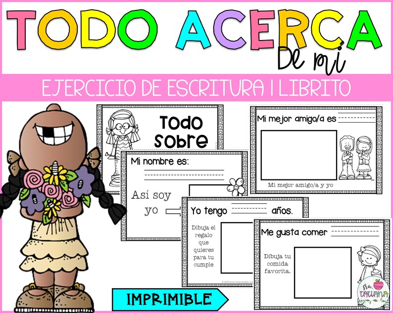 Printable All About Me in Spanish todo Sobre Mi Actividad - Etsy