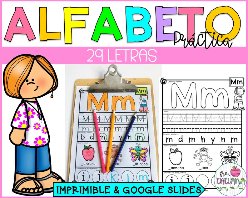 Printable Spanish Alphabet Worksheets Actividades Para El - Etsy