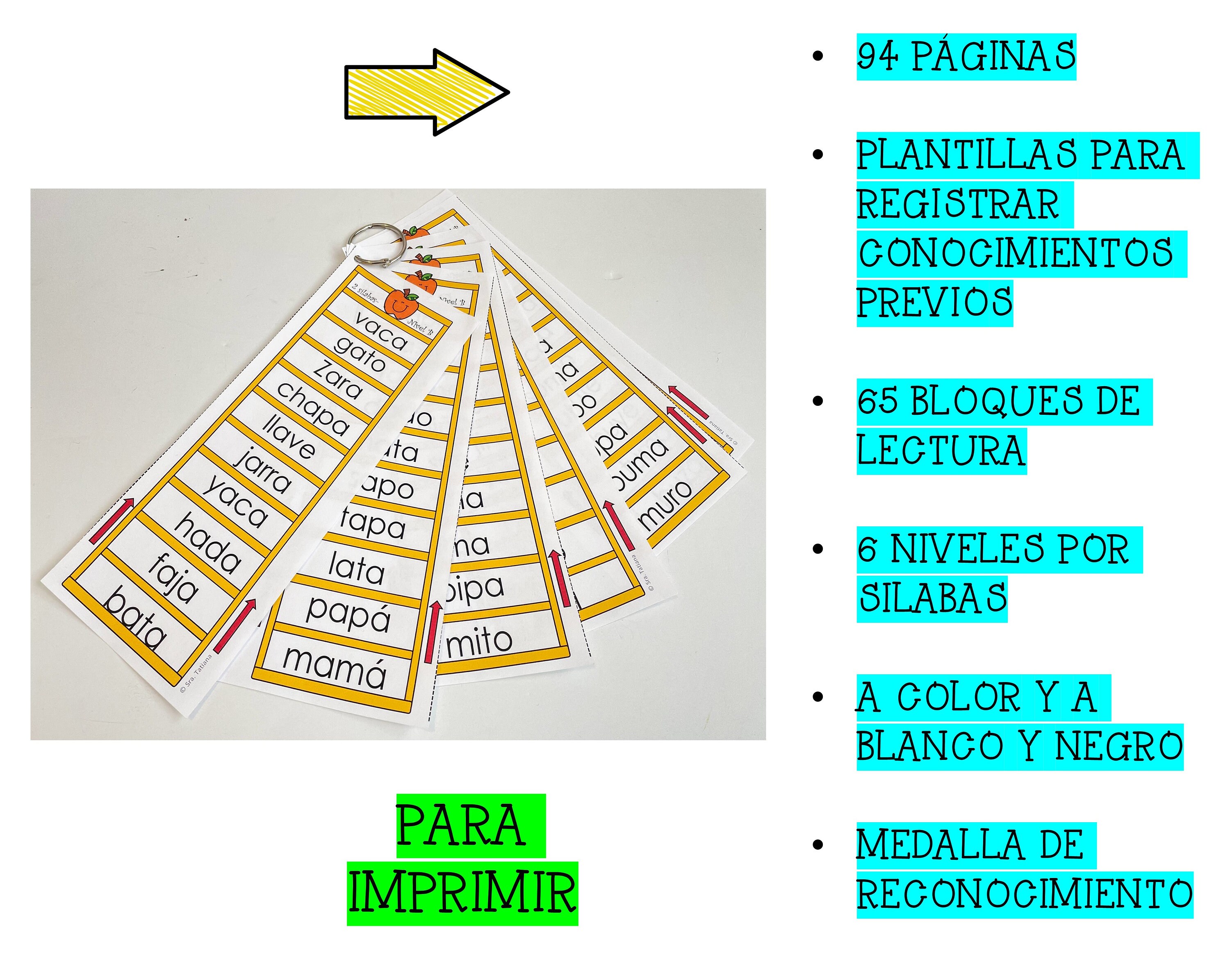 Printable Spanish Reading Fluency | Bloques De Lectura Por Niveles ...