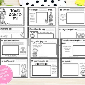 Printable | All About Me in Spanish |todo Sobre Mi | Actividad De ...