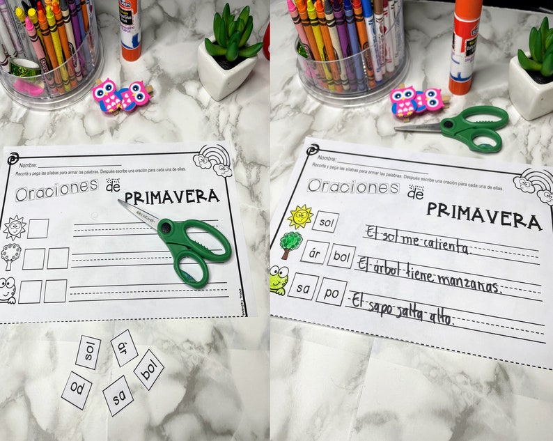 La Primavera | Oraciones De Primavera | Silabas | Spring Season in ...