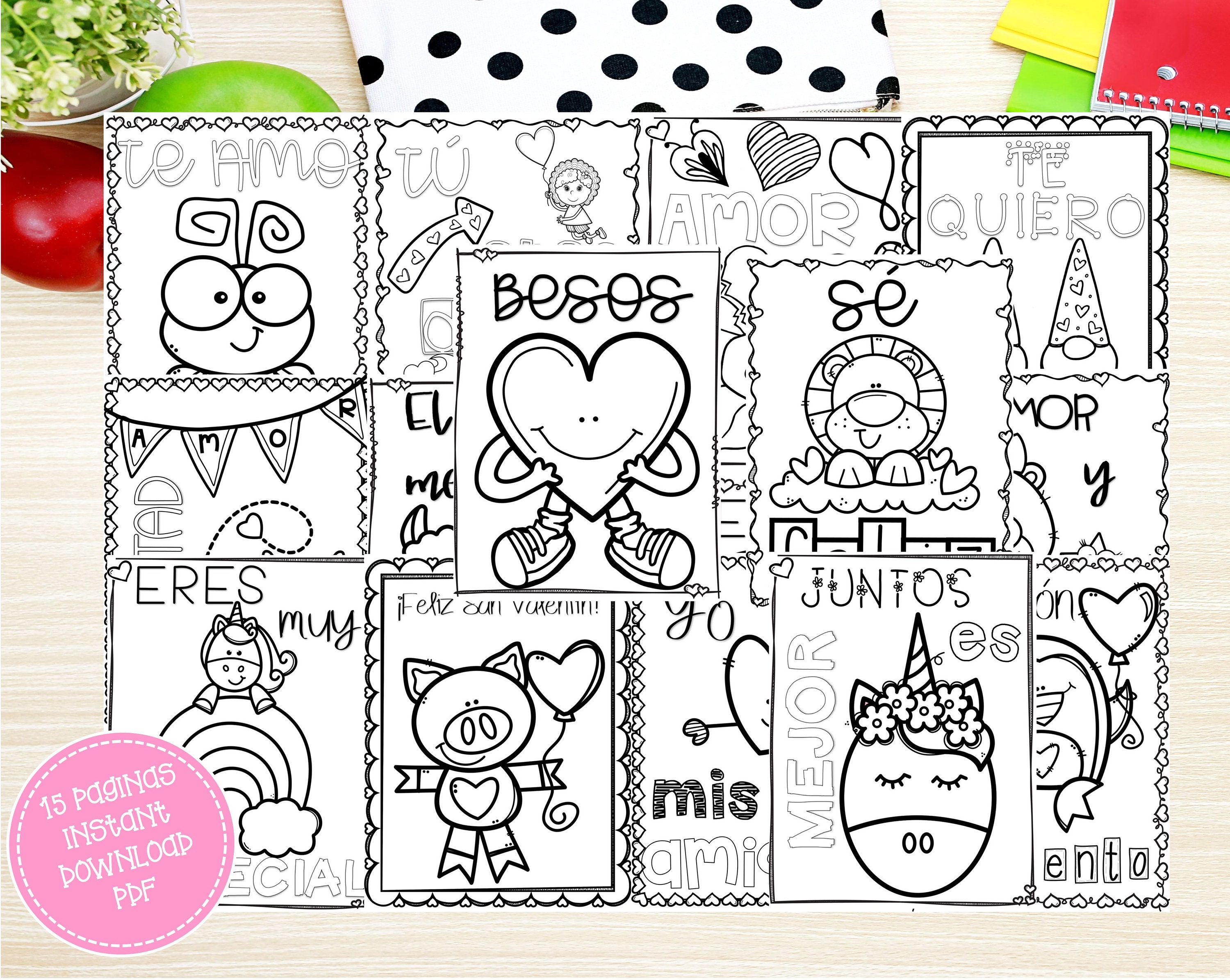 Spanish Valentine's Day Coloring Pages | Día De San Valentín | Spanish ...