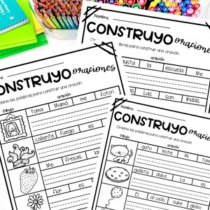 Printable Building Sentences in Spanish | Spanish Writing Activities ...