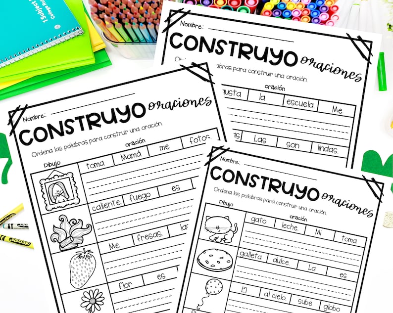 Printable Building Sentences in Spanish | Spanish Writing Activities ...
