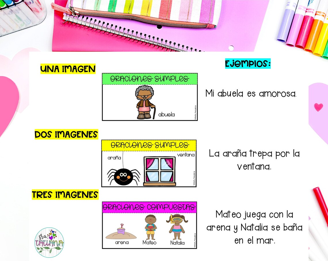 Printable Writing Sentences in Spanish | Escribo Oraciones Simple Y ...