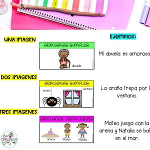 Printable Writing Sentences in Spanish | Escribo Oraciones Simple Y ...