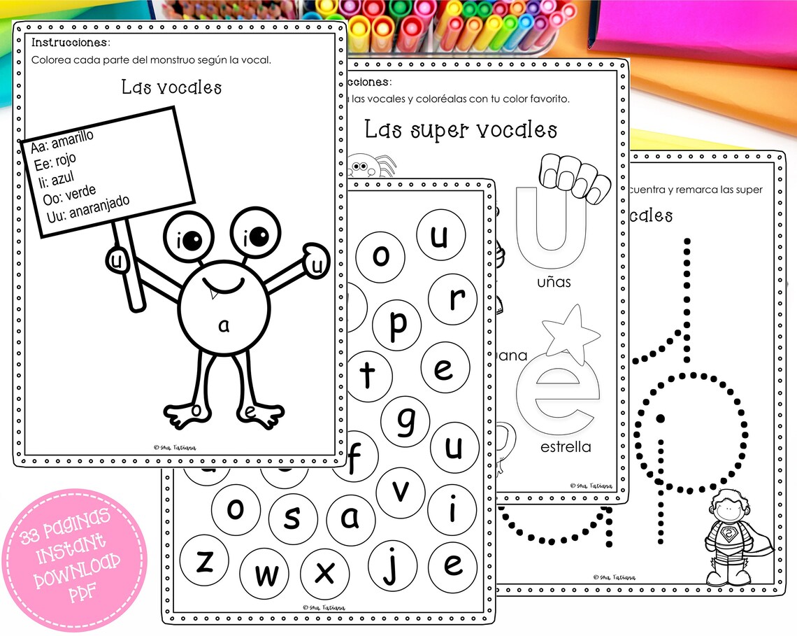 Printable Las Vocales Sonidos Iniciales Spanish Worksheets Spanish ...