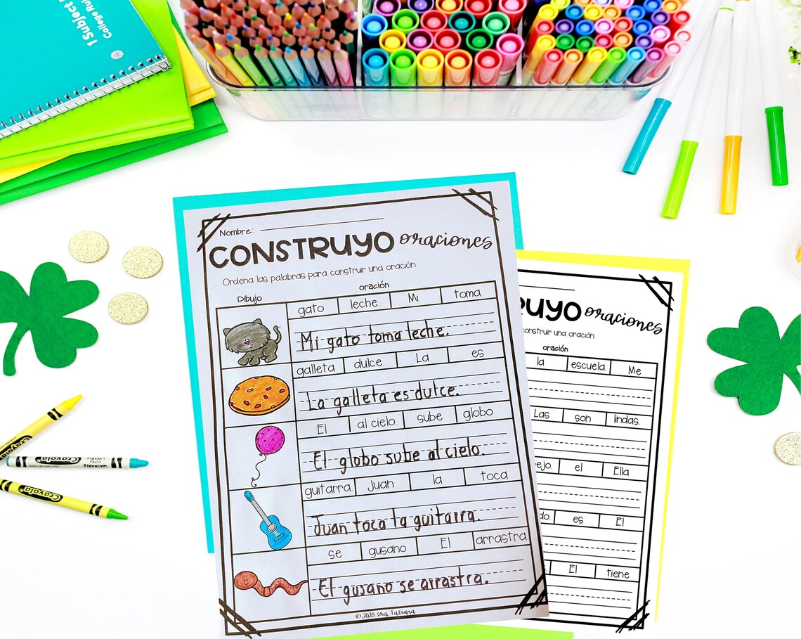 Printable Building Sentences in Spanish | Spanish Writing Activities ...