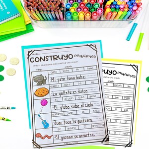 Printable Building Sentences in Spanish | Spanish Writing Activities ...
