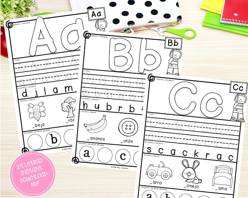 Printable Spanish Alphabet Worksheets | Actividades Para El Alfabeto ...