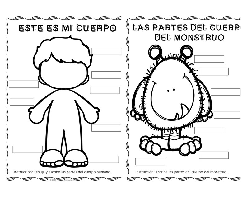 Printable Las Partes Del Cuerpo Body Parts in Spanish Spanish for Kids ...