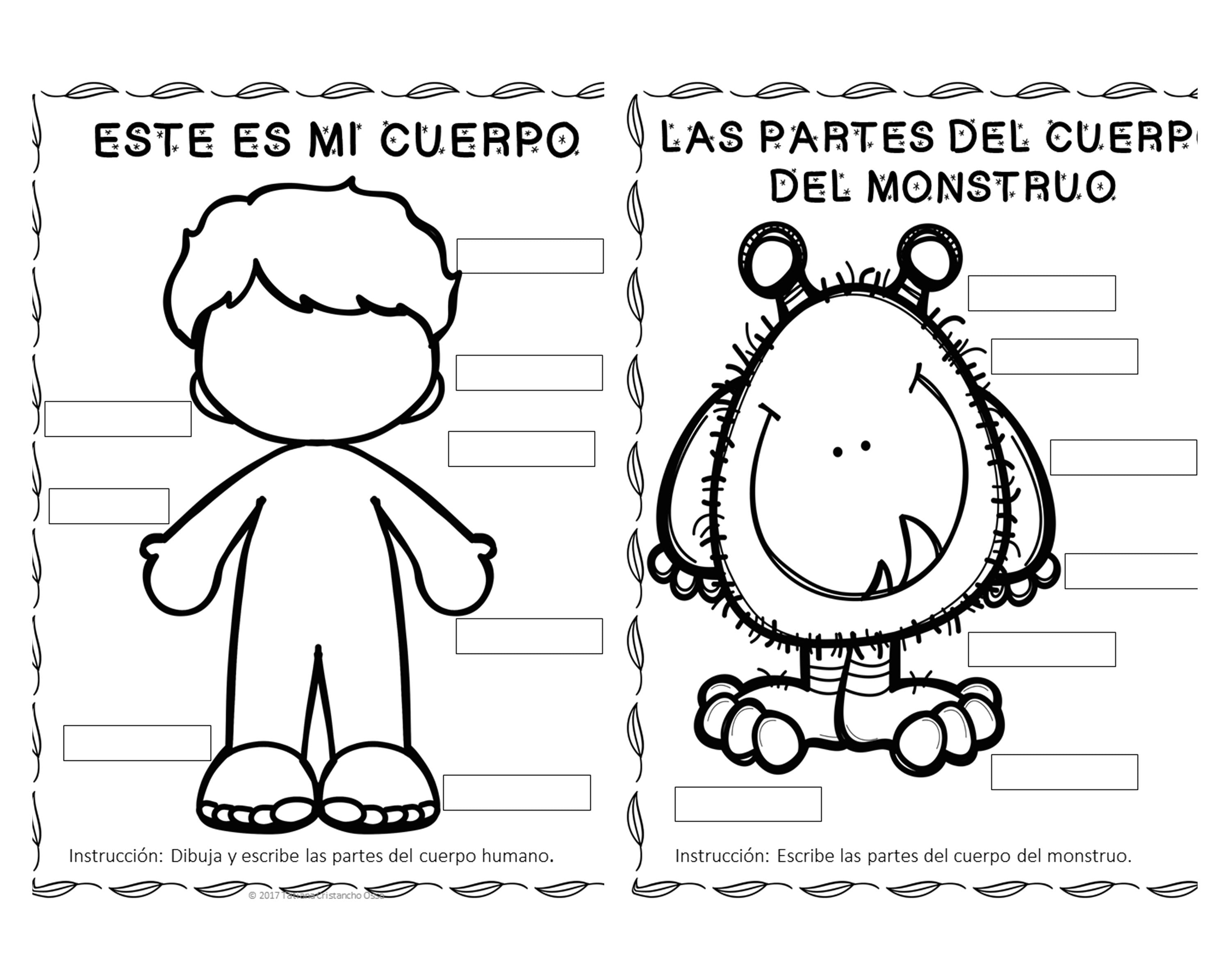 Printable Las Partes Del Cuerpo | Body Parts in Spanish | Spanish for ...