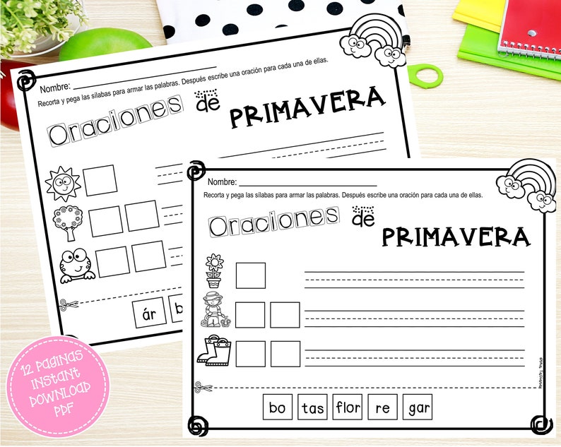 La Primavera | Oraciones De Primavera | Silabas | Spring Season in ...