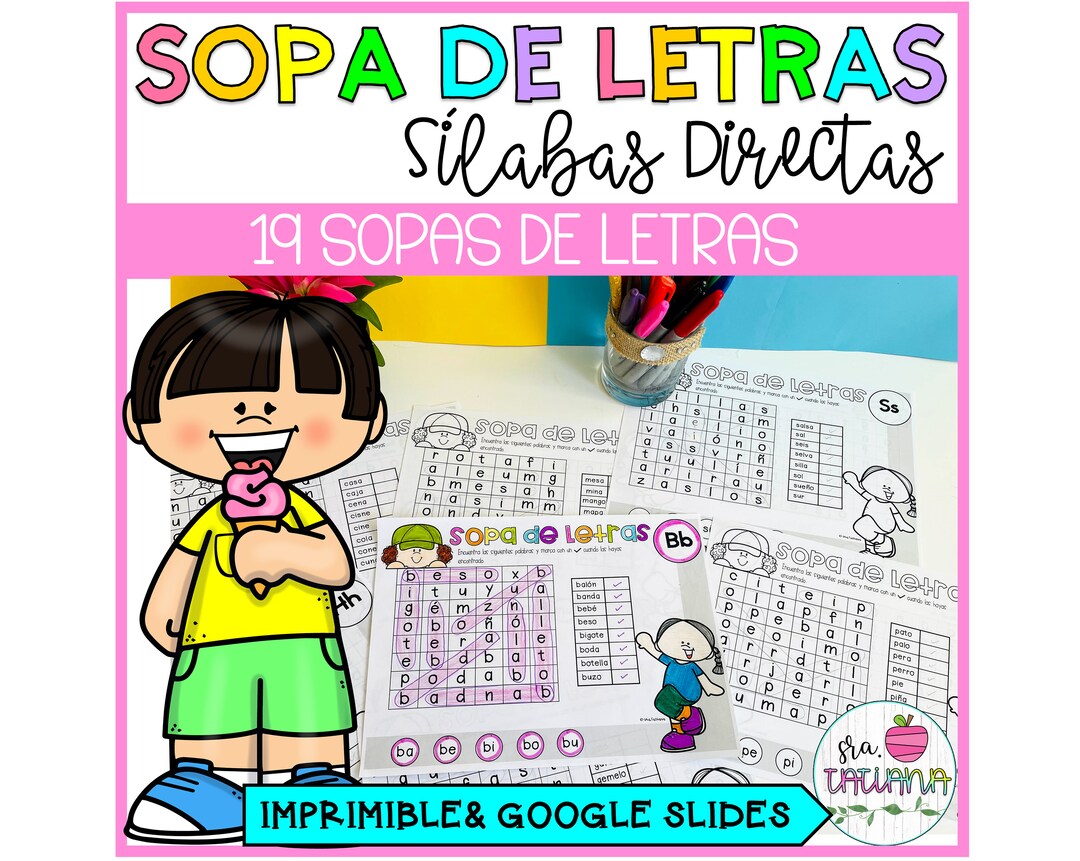 Printable Spanish Word Search | Sopa De Letras | Sílabas Directas ...