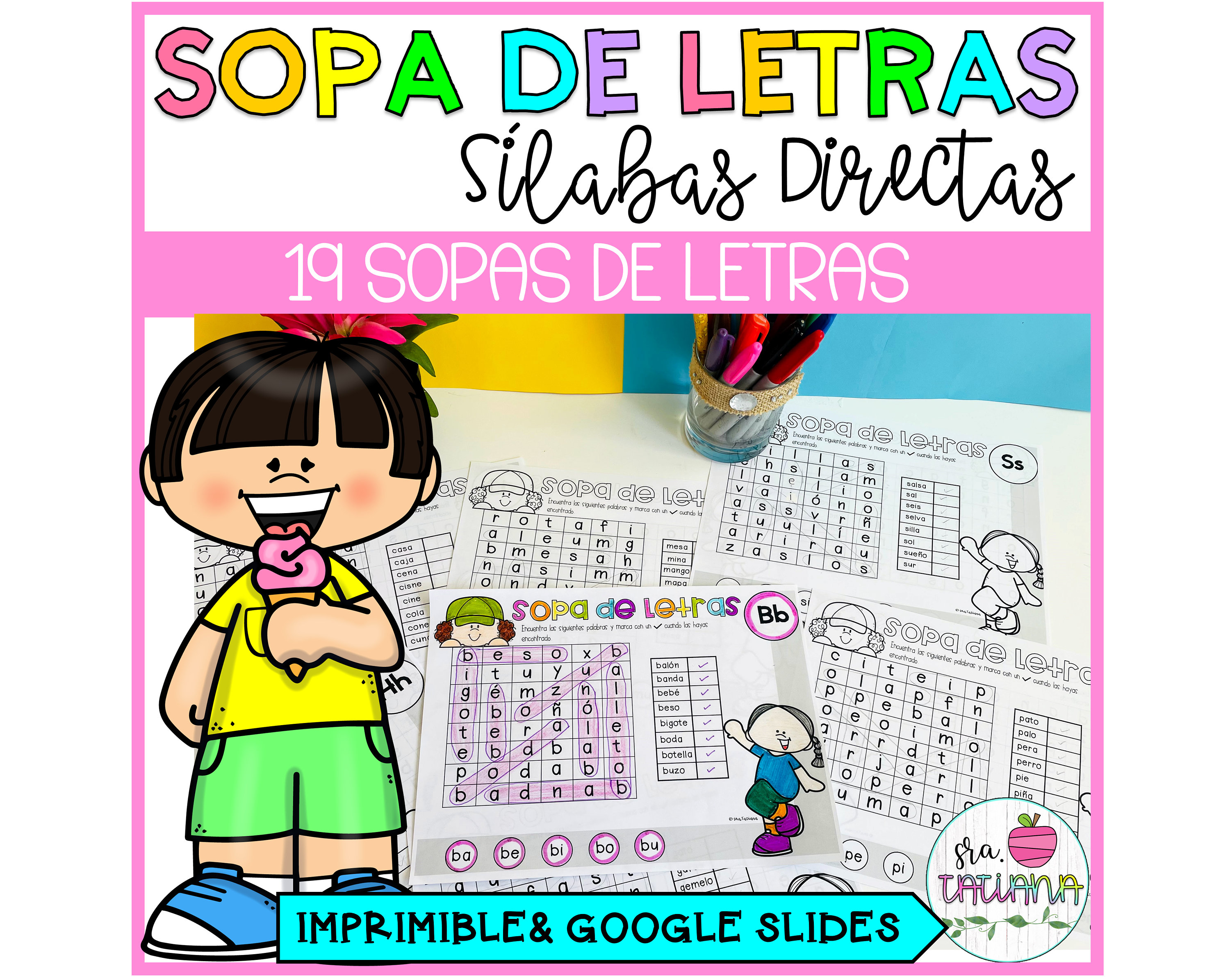 Printable Spanish Word Search | Sopa De Letras | Sílabas Directas ...