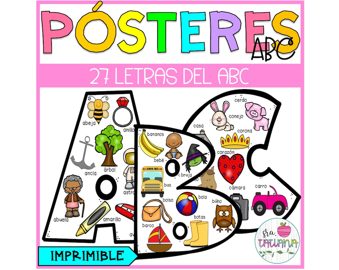 Printable Spanish Alphabet Posters | Afiches Del Alfabeto En Español ...