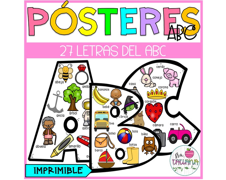 Printable Spanish Alphabet Posters | Afiches Del Alfabeto En Español ...