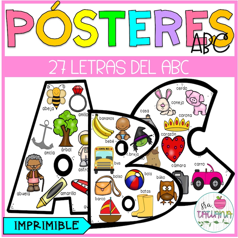 Spanish Alphabet Poster - Etsy