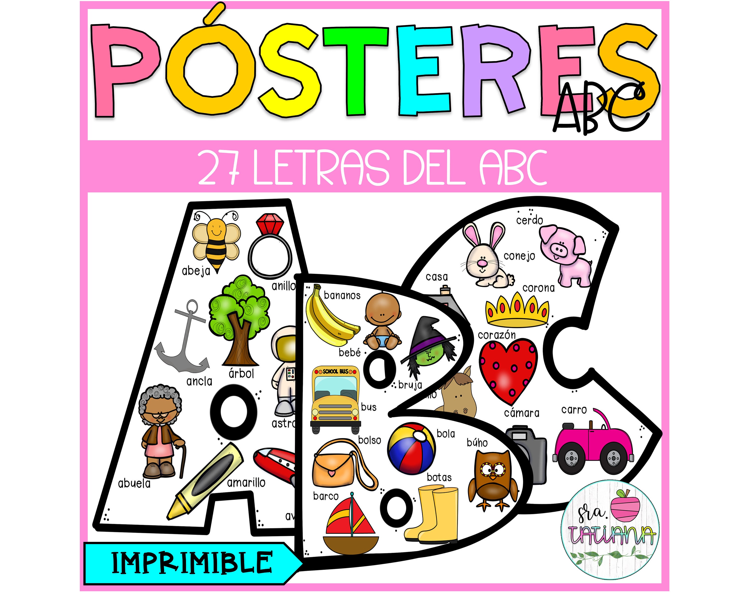 Printable Spanish Alphabet Posters | Afiches Del Alfabeto En Español ...