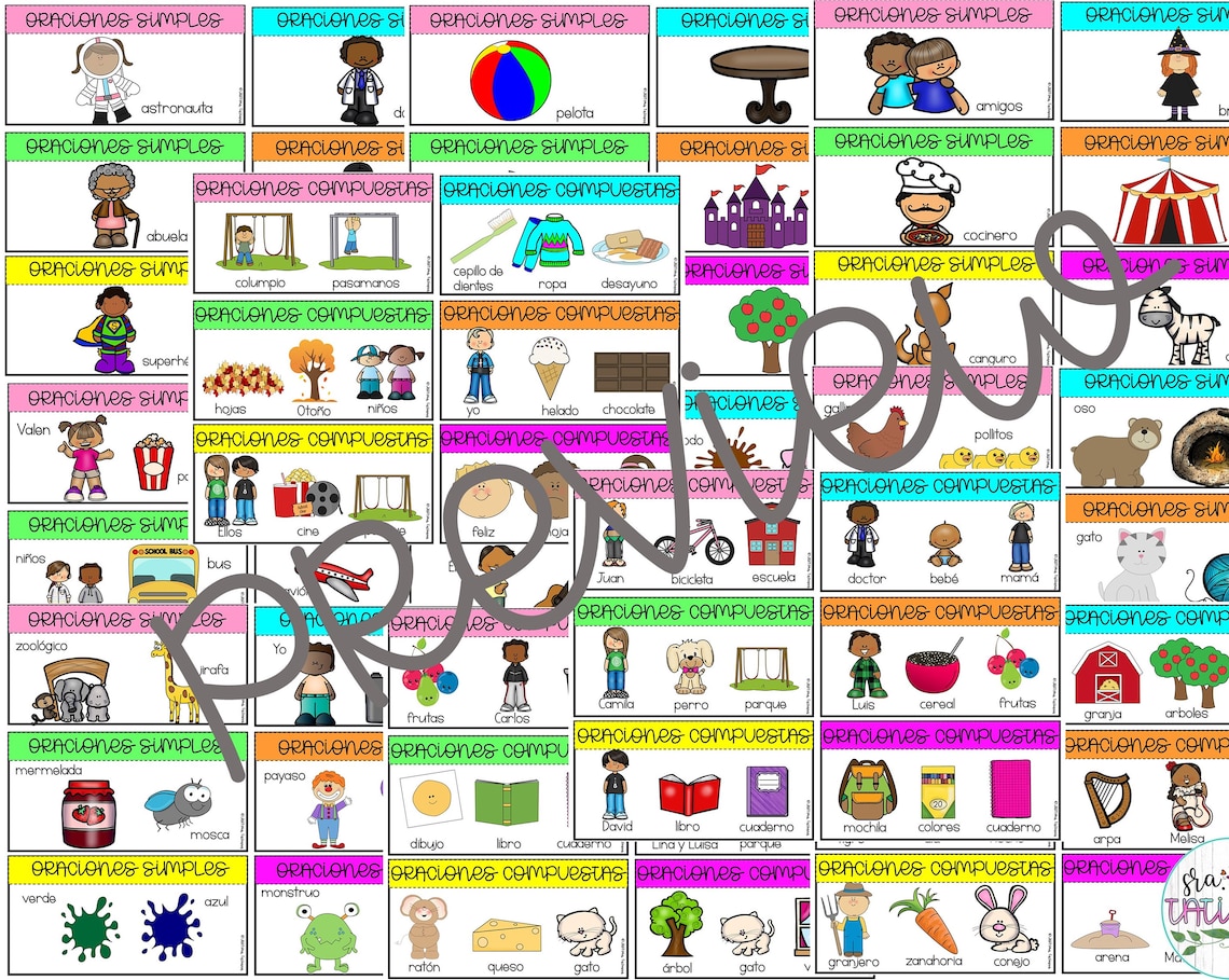 Printable Writing Sentences in Spanish | Escribo Oraciones Simple Y ...