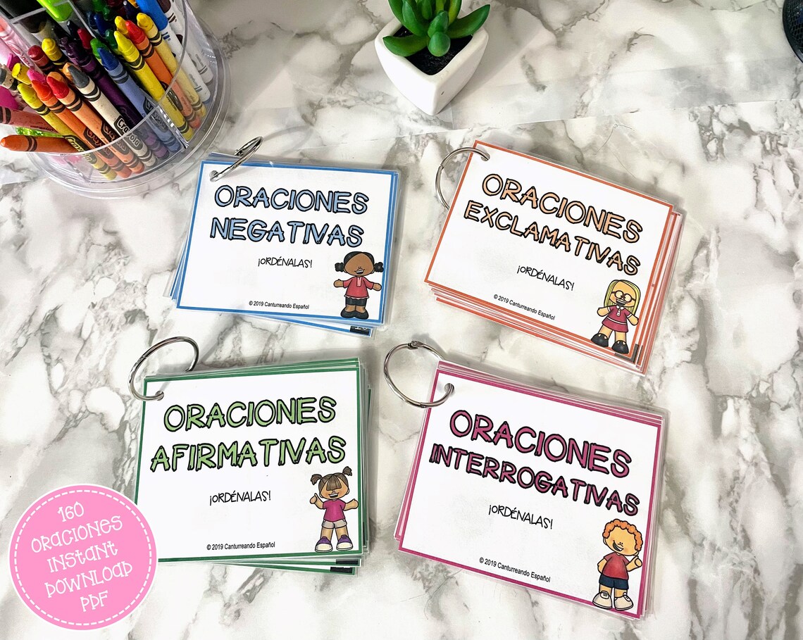 Printable Scrambled Sentences in Spanish | Formando Oraciones Revueltas ...