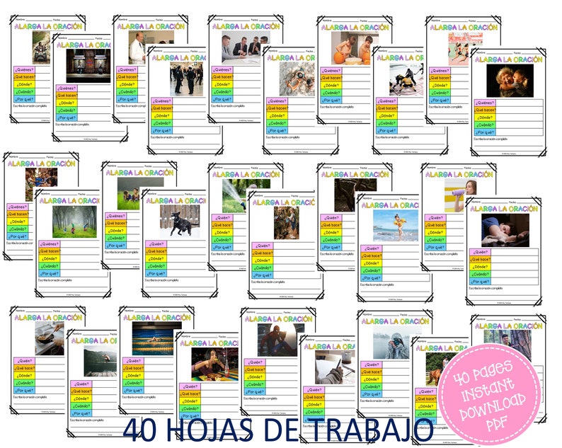 Printable Complete the Sentence in Spanish | Alarga La Oracion ...