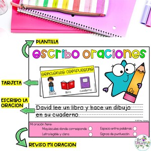Printable Writing Sentences in Spanish | Escribo Oraciones Simple Y ...