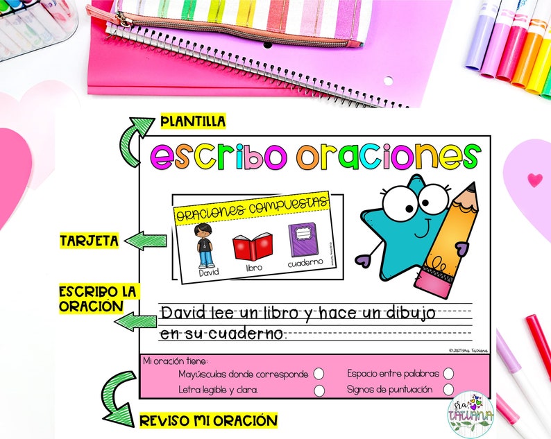 Printable Writing Sentences in Spanish | Escribo Oraciones Simple Y ...