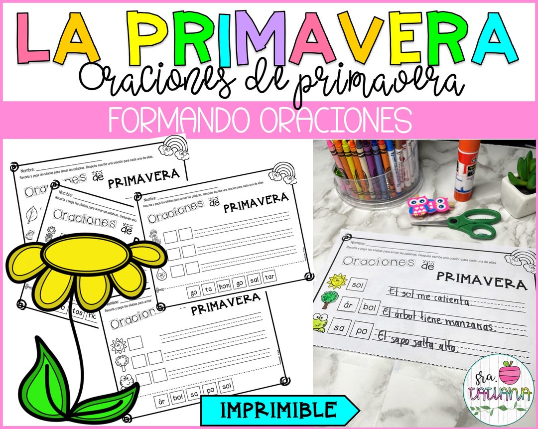 La Primavera Oraciones De Primavera Silabas Spring - Etsy