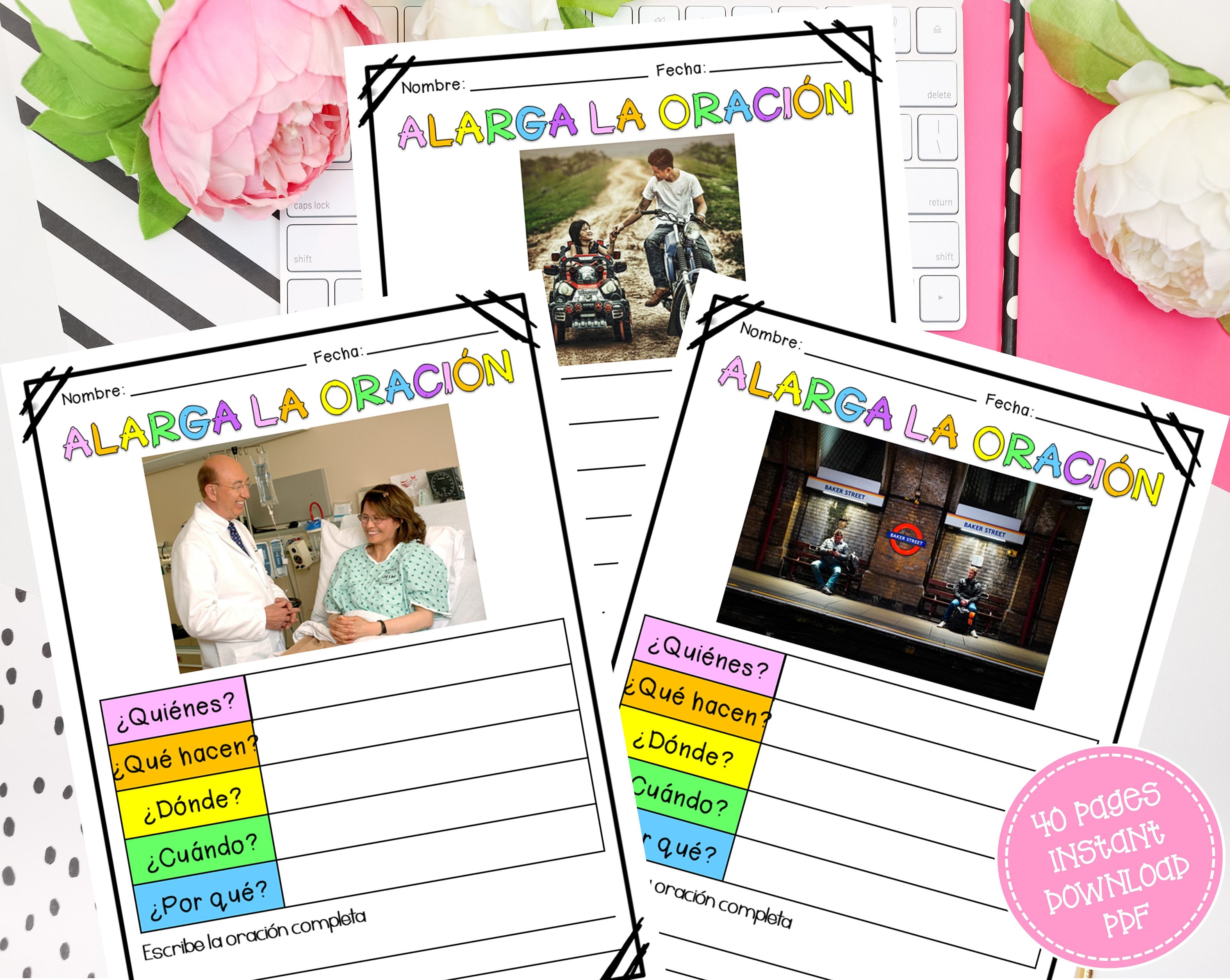 Printable Complete the Sentence in Spanish | Alarga La Oracion ...