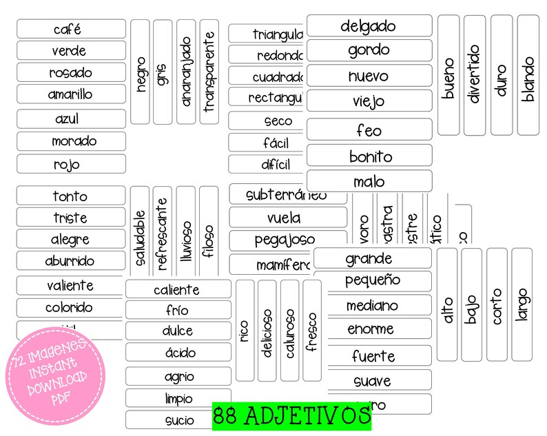 Spanish Descriptions | Descripciones En Español | Adjetivos ...