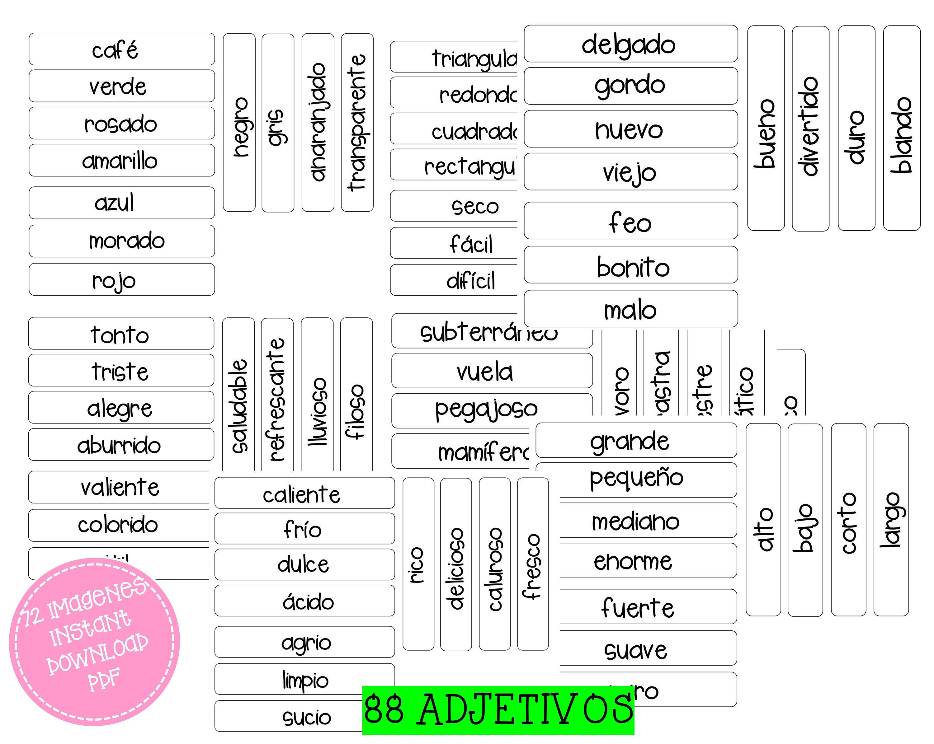 Spanish Descriptions | Descripciones En Español | Adjetivos ...