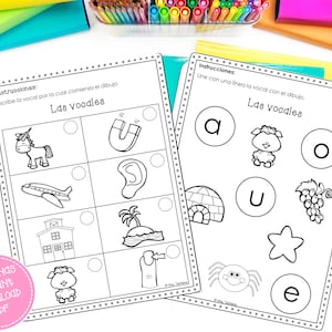 Printable Las Vocales | Sonidos Iniciales | Spanish Worksheets ...