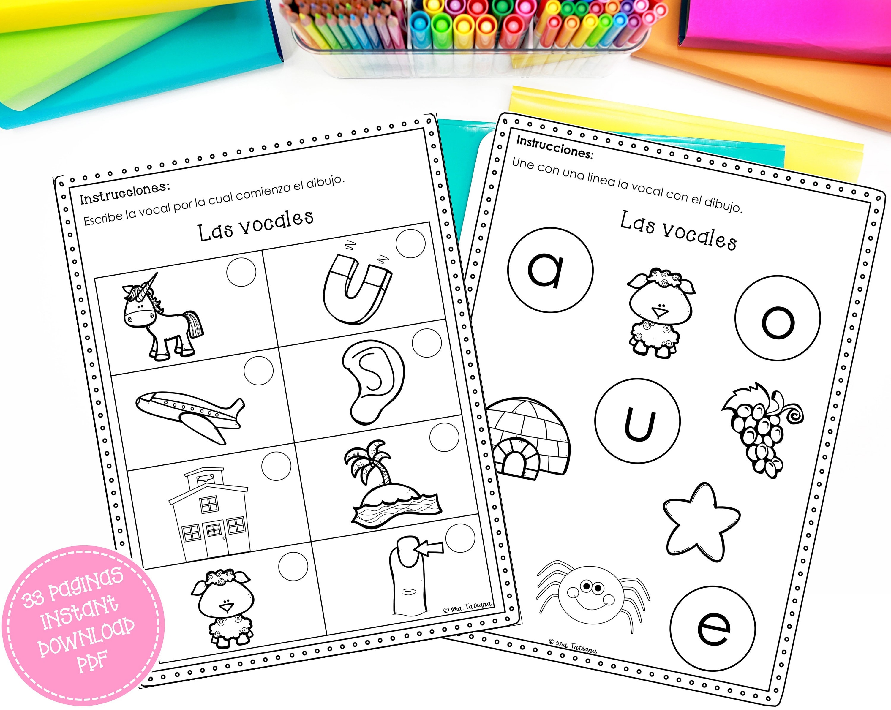 Printable Las Vocales | Sonidos Iniciales | Spanish Worksheets ...