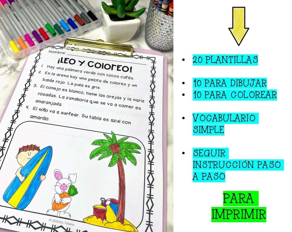 Comprensión De Lectura | Leo Y Coloreo | Leo Y Dibujo | Reading ...