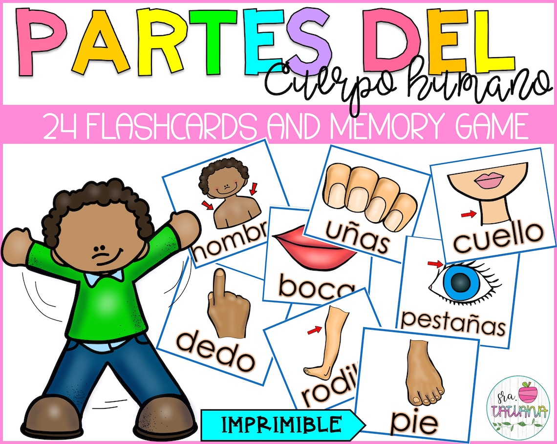 Printable Las Partes Del Cuerpo Body Parts in Spanish - Etsy Canada