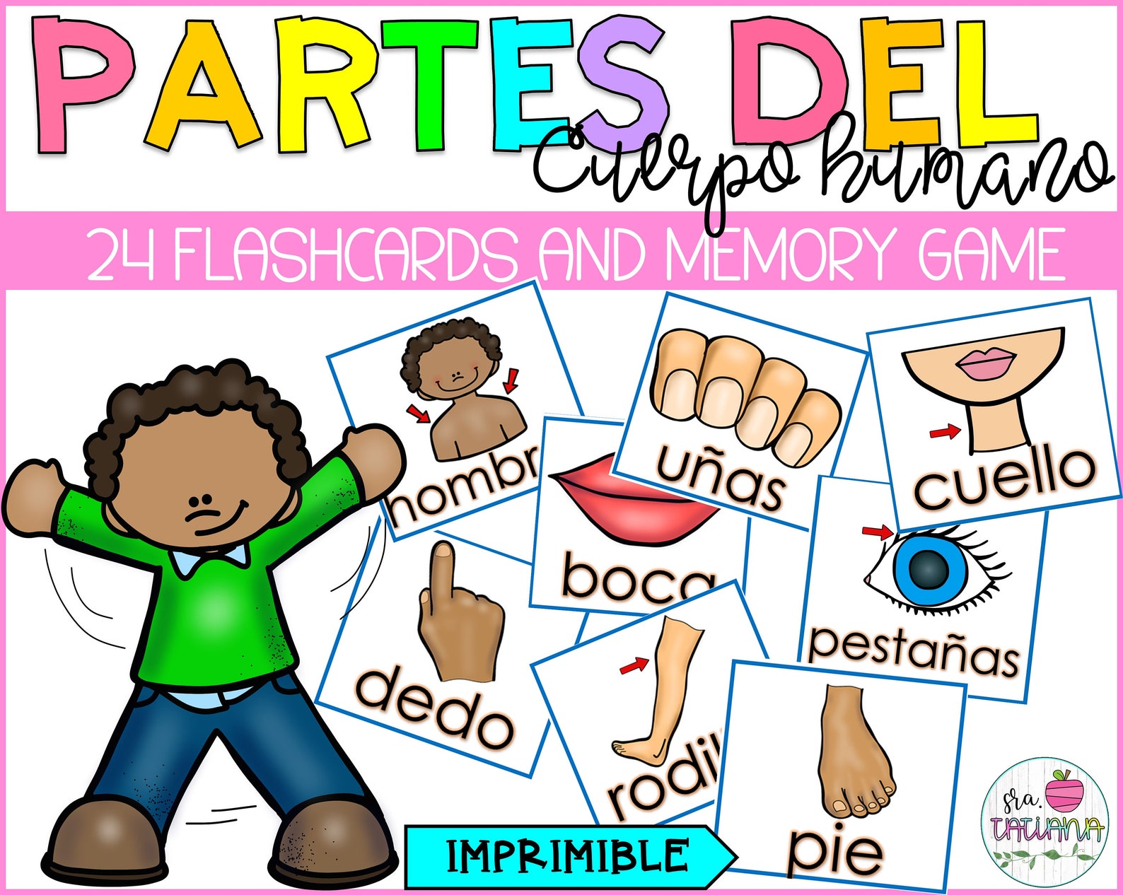 Printable Las Partes Del Cuerpo Body Parts in Spanish - Etsy Canada