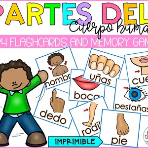 Printable Las Partes Del Cuerpo Body Parts in Spanish - Etsy Canada