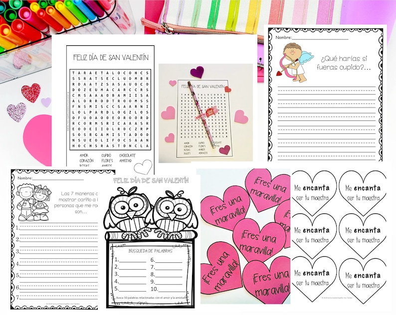 Valentine's Day in Spanish Día De San Valentín Actividades De Escritura ...
