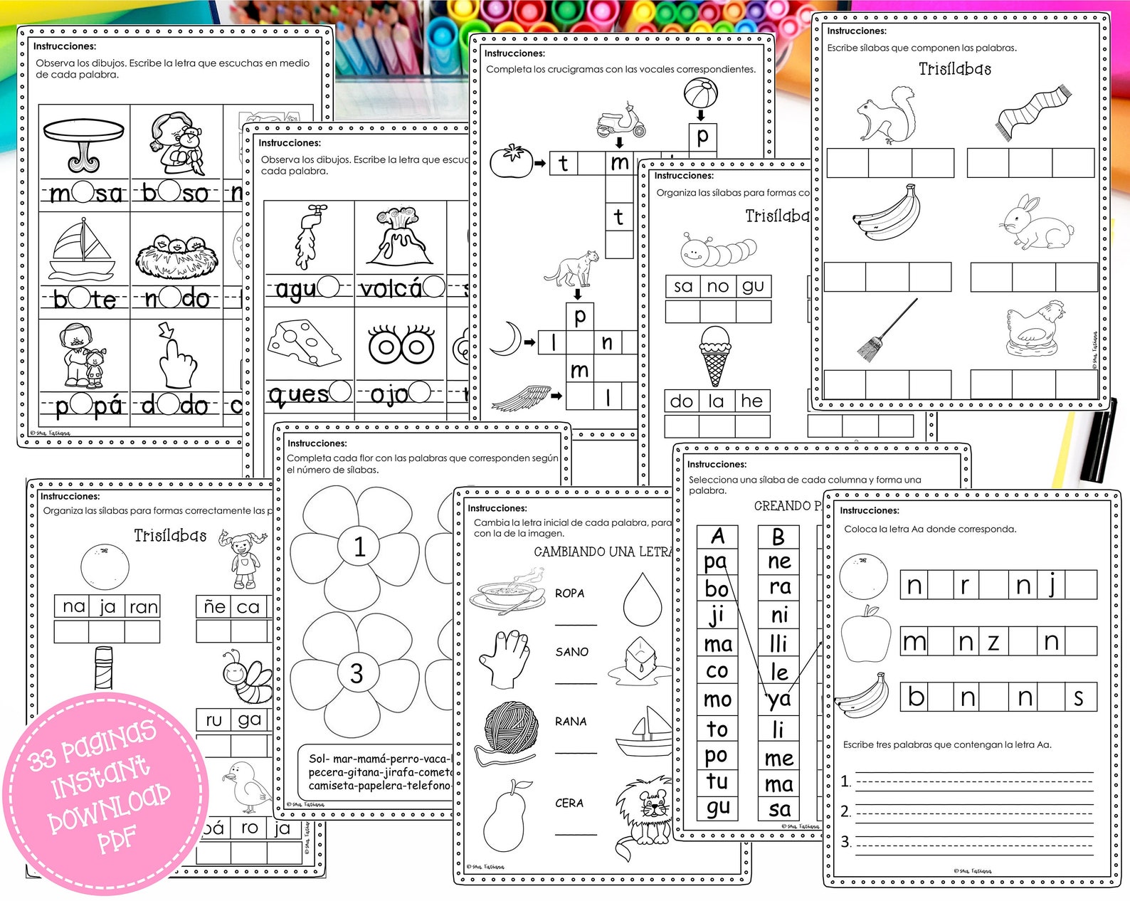 Printable Las Vocales | Sonidos Iniciales | Spanish Worksheets ...