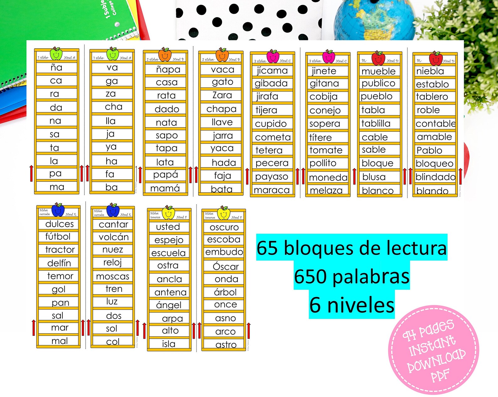 Printable Spanish Reading Fluency | Bloques De Lectura Por Niveles ...